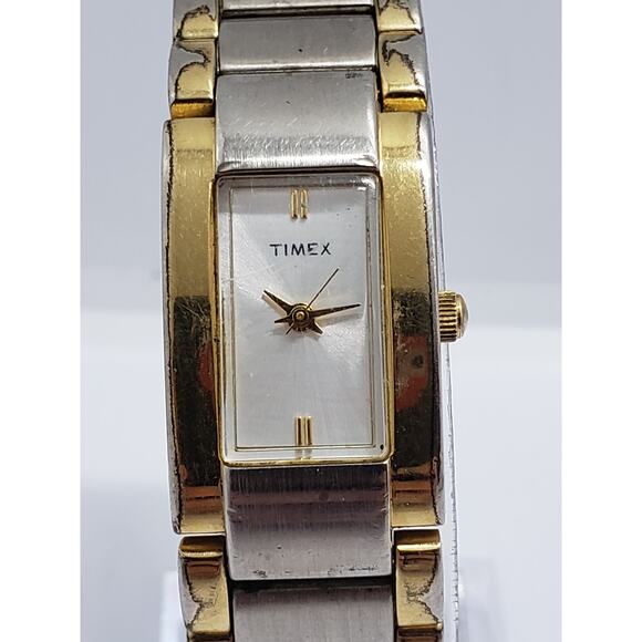 Timex | Accessories | Womens Timex Dress Watch Square White Iridescent ...